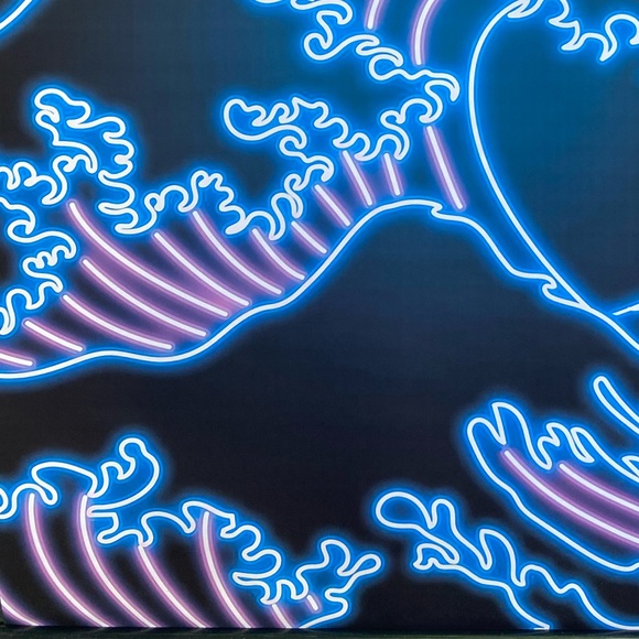 Art | Cute Neon Poster Scroll Tidal Wave Japanese Style Retro Stylish ...